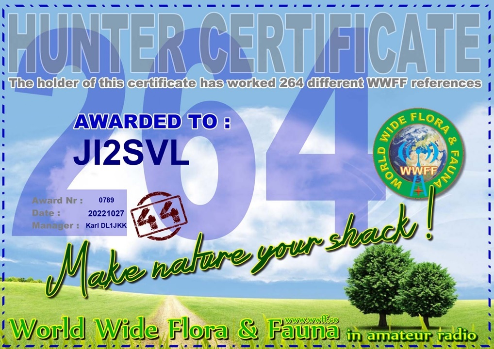 WWFF Hunter 264: JI2SVL