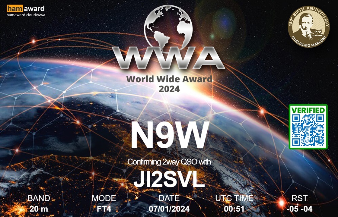 World Wide Award 2024(続き): JI2SVL