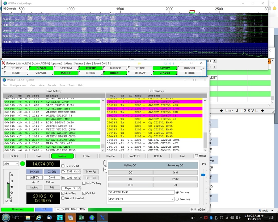 FT8 QSO状況: JI2SVL